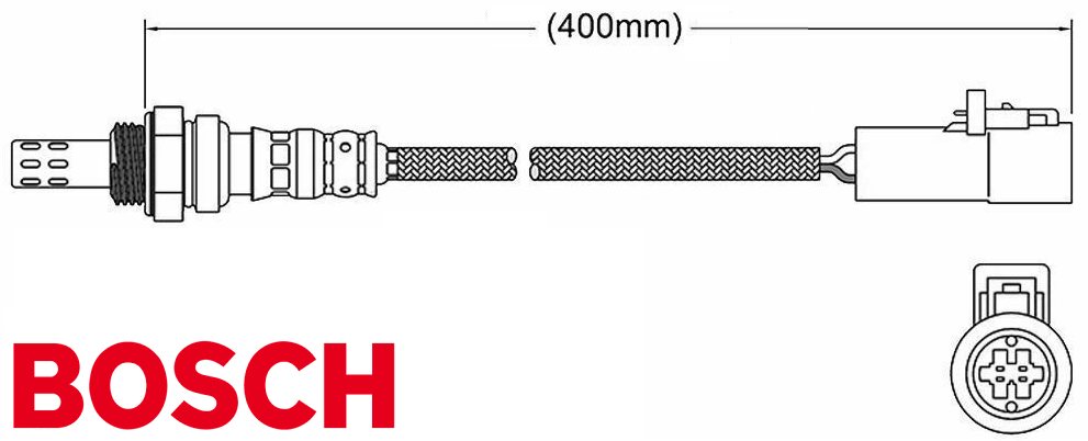BOSCH POST CATALYTIC OXYGEN SENSOR FOR FORD FYJA SPJA HXJA E5FB 1.4L 1 ...