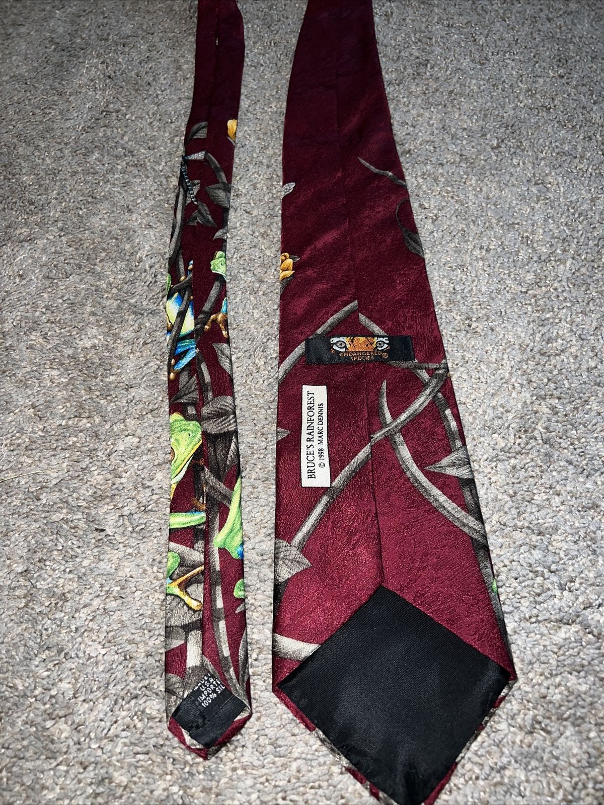 Rainforest Cafe Frog Tie Men's Silk 1998 Marc Dennis … - Gem