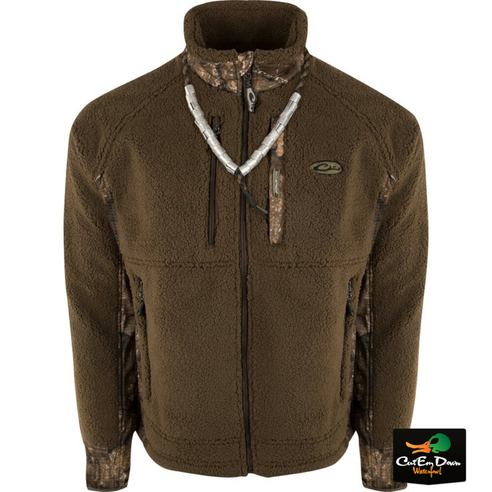 DRAKE WATERFOWL SYSTEMS MST SHERPA FLEECE HYBRID LINER JACKET FULL ZIP ...