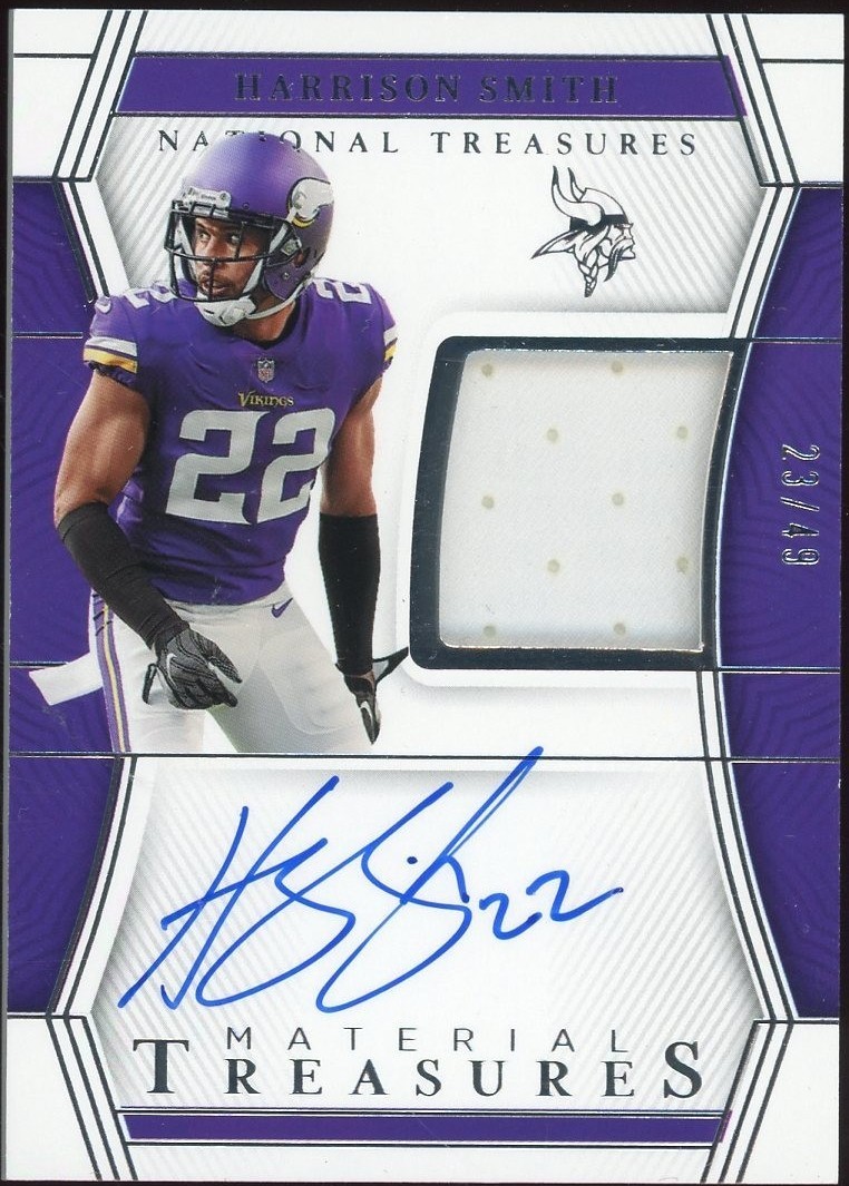 2022 Panini National Treasures - Material Treasures Signatures Harrison Smith #MTS-29 /49 (AU ...