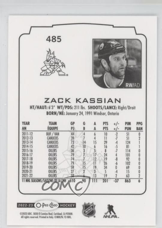 2022-23 O-Pee-Chee Zack Kassian #485 | eBay