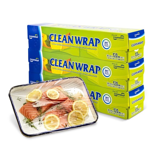 Plastic Wrap For Food (11.81in x 393.7ft - 3 Pack) I Plastic Wrapping ...
