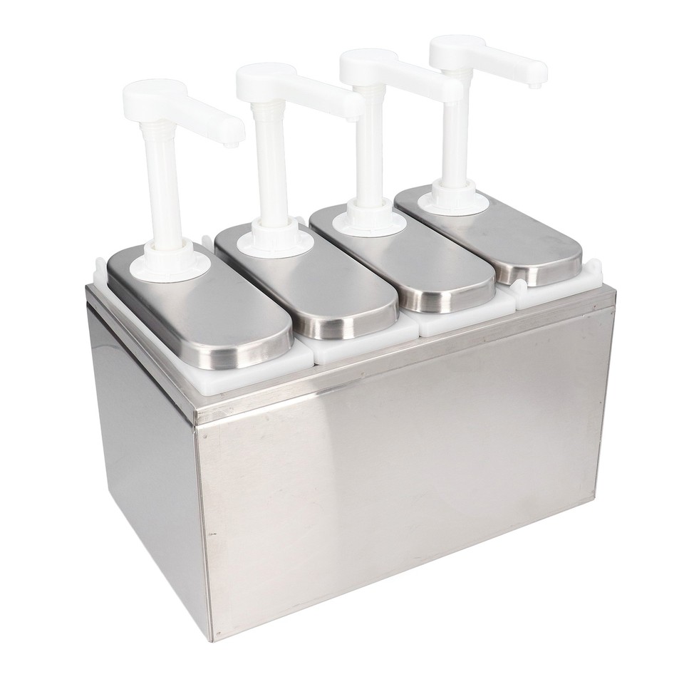 Condiment Squeeze Pump Kit For Kitchen Restaurant 4 Sauce Dispenser ...