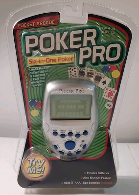 Poker Pro - Pocket Arcade Electronic Poker Game - 6-in-1 Poker Player ...