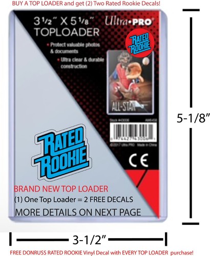 TOP LOADER STICKERS PANINI Cards DONRUSS Cards FREE 2 RATED ROOKIE ...