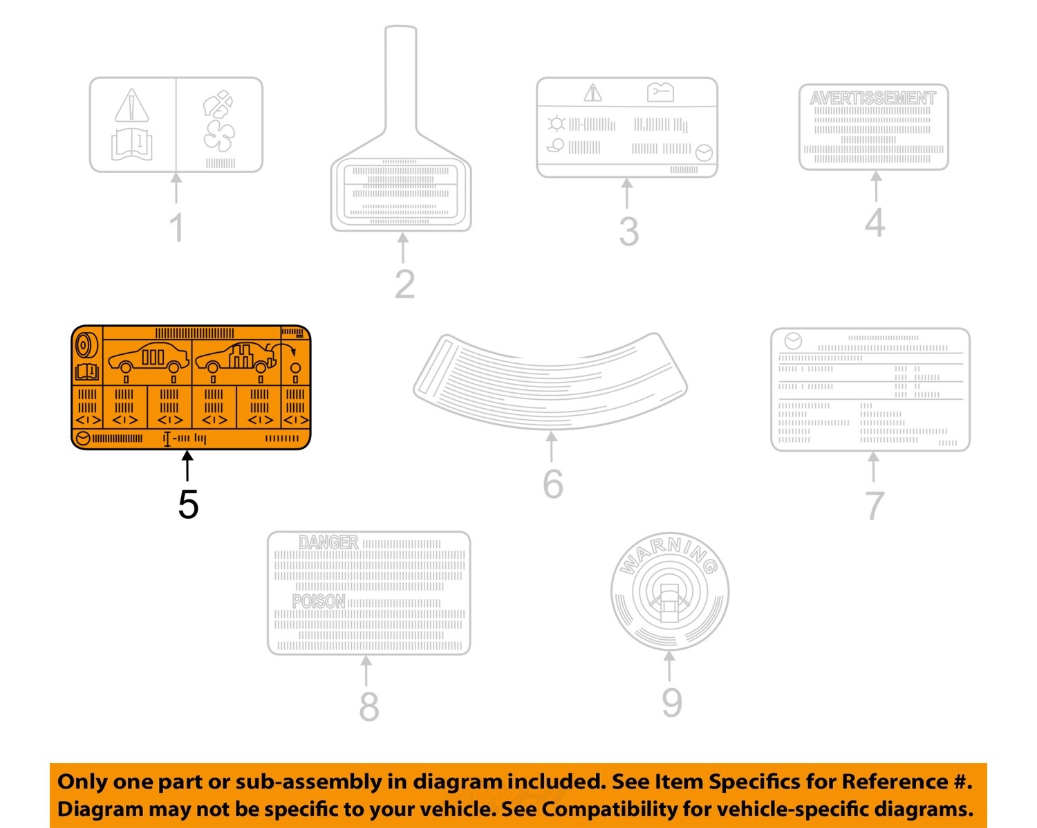MAZDA OEM 16-19 CX-3 Information Labels Labels-Tire Press Label ...