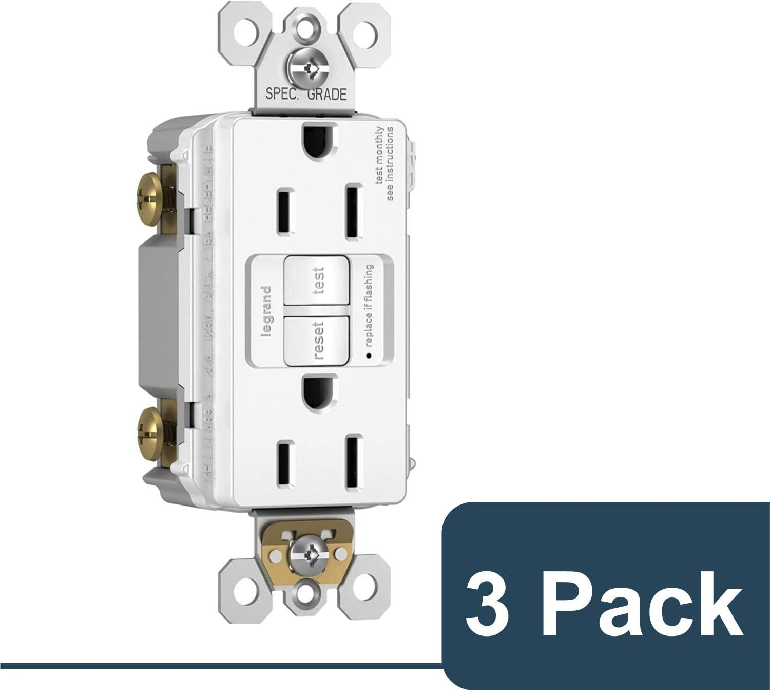 Pass & Seymour 1597TRW3PKCC4 Radiant Self-Testing GFCI Outlet for sale ...