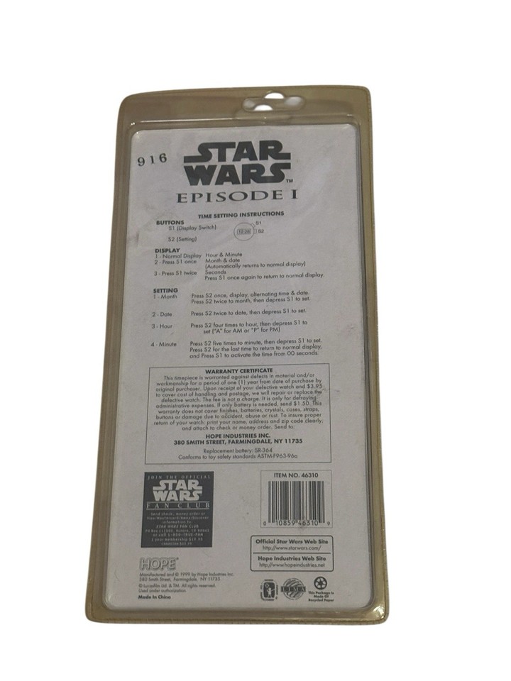 Vintage 1999 Jar Jar Binks Watch Original Packaging Sealed Rare Star ...