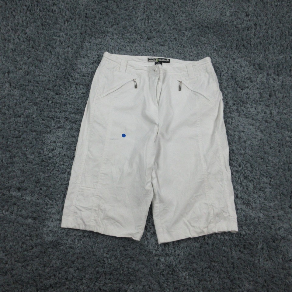 Jamie Sadock Shorts Womens 10 White Knee Length Golf Stretch Pockets ...