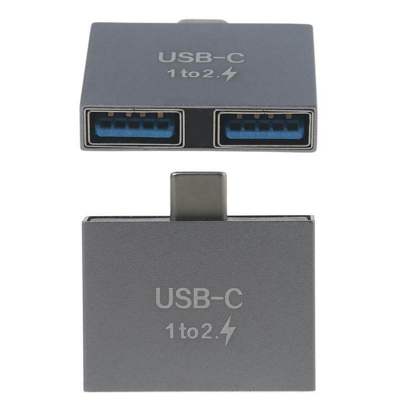 Type C Hub USB-C Male to Dual USB 3.0 Female Adapter Converter 10Gb USB ...