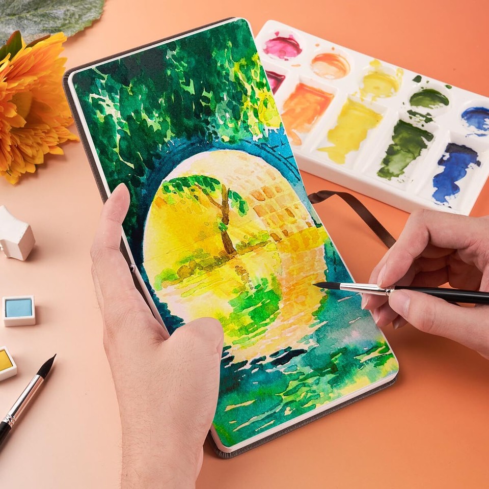 Square Watercolor Journal 100% Cotton Cold Press Small Watercolor Paper ...