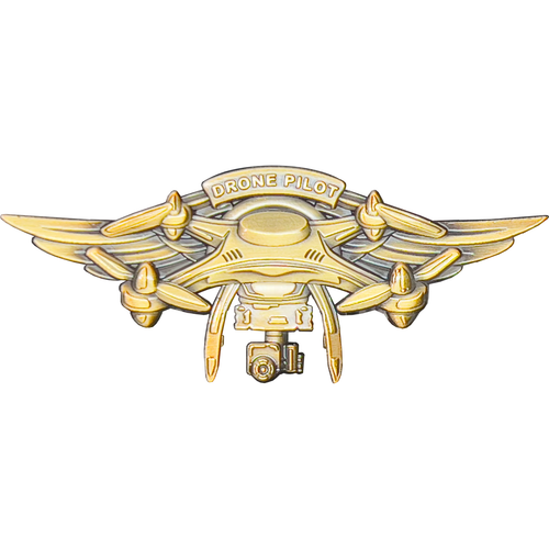 GL12-006 Gold 3D Full size UAS FAA Commercial Drone Pilot Wings pin | eBay
