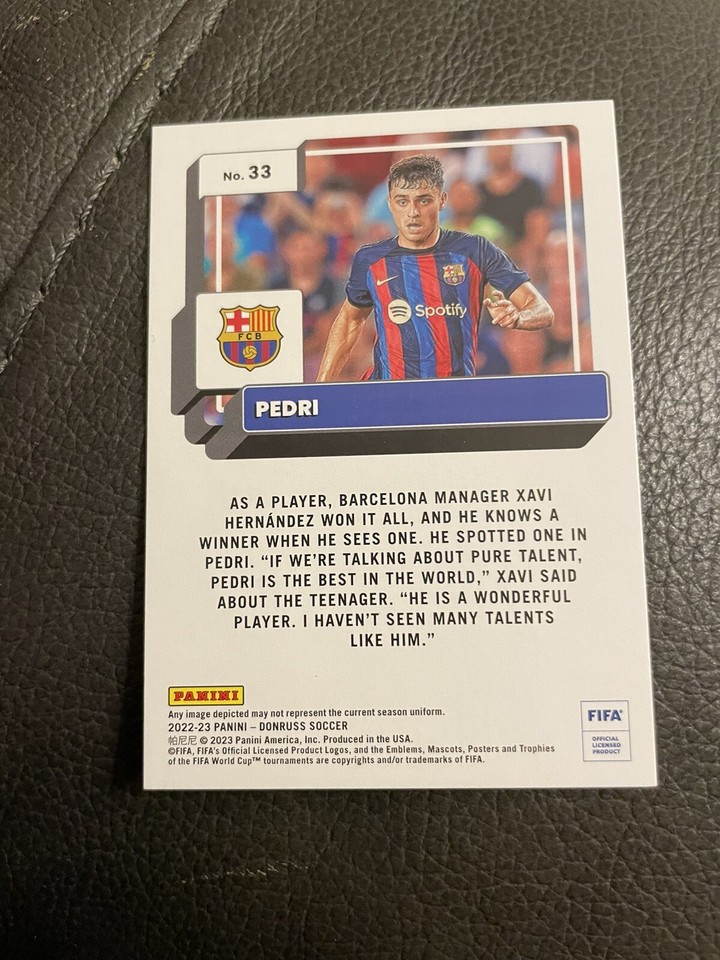 2022-23 Panini Donruss FIFA Pedri #/199 Teal Refractor SP FC Barcelona ...