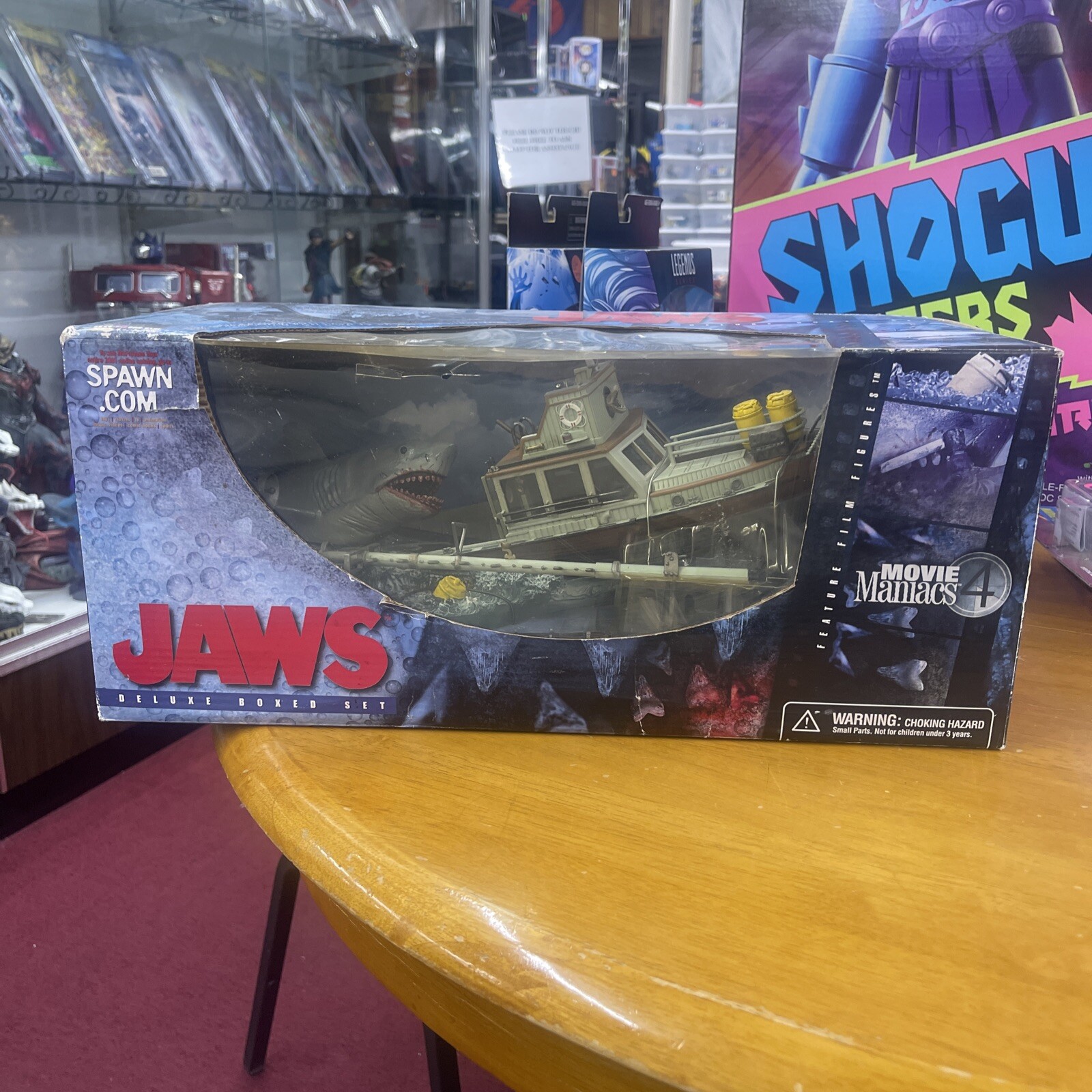 MCFARLANE MOVIE MANIACS JAWS DELUXE BOXED SET 2001 SEALED BOX DAMAGE ...