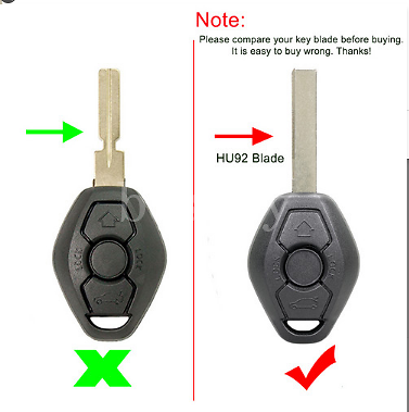 For BMW E81 E46 E39 E63 E38 E83 E53 E36 EWS Entry Remote Key 3 Button ...