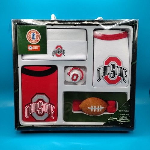 Ohio State Buckeyes 5 Piece Infant Gift Set Opened Box Bodysuits Rattle ...