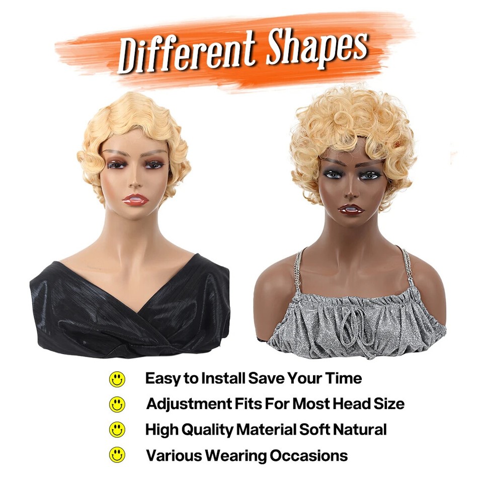 Retro Vintage Finger Wave Wigs for Lady Women Mommy 1920’s Party Wig ...