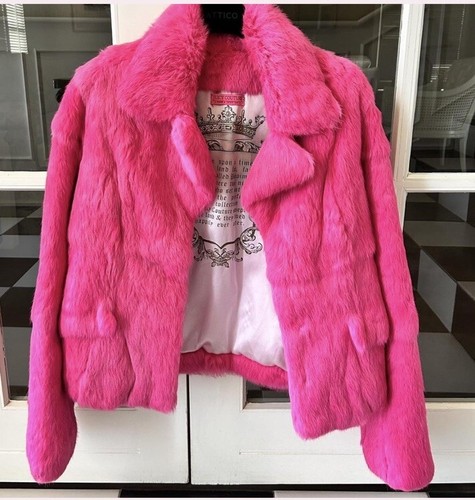 Vintage Juicy Couture Genuine Pink Rabbit Fur Jacket | eBay