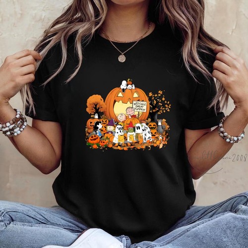 Snoopy Great Pumpkin Halloween Shirt Charlie Brown Peanuts Fall Tee | eBay