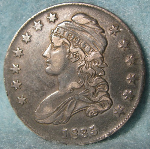 1835 Lettered Edge Capped Bust Silver Half Dollar High Grade Old US ...