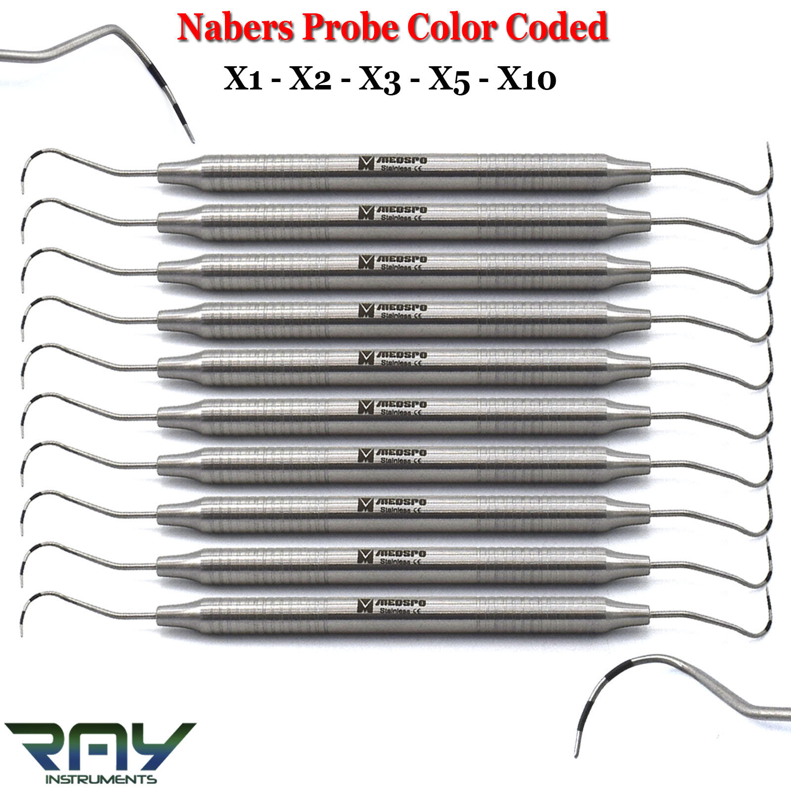 Nabers Probe Examination Periodontal Color Coded Diagnostic Dental ...