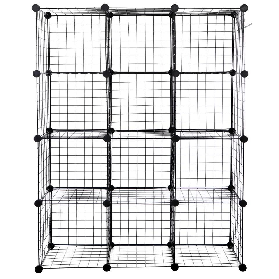 12 Cube Wire Cube Shelving Rack Organizer Bookshelf Shelving Storage ...