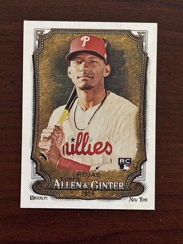 Johan Rojas Philadelphia Phillies 2024 Topps Allen & Ginter Rookie Card ...