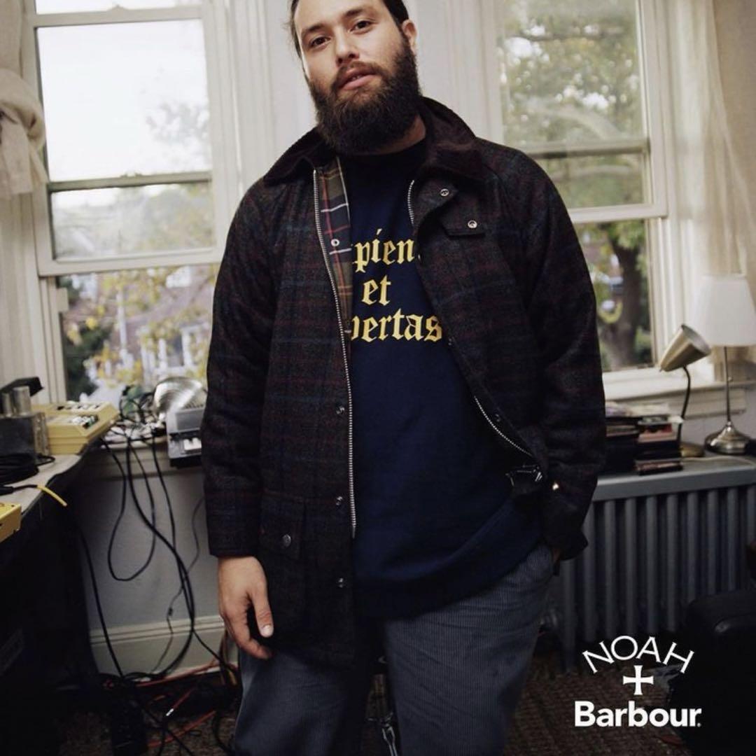 Noah NYC x Barbour Wool Beaufort Jacket L Brown Plaid Used Noah NYC x Barbour Wool Beaufort Jacket L Brown Plaid Used