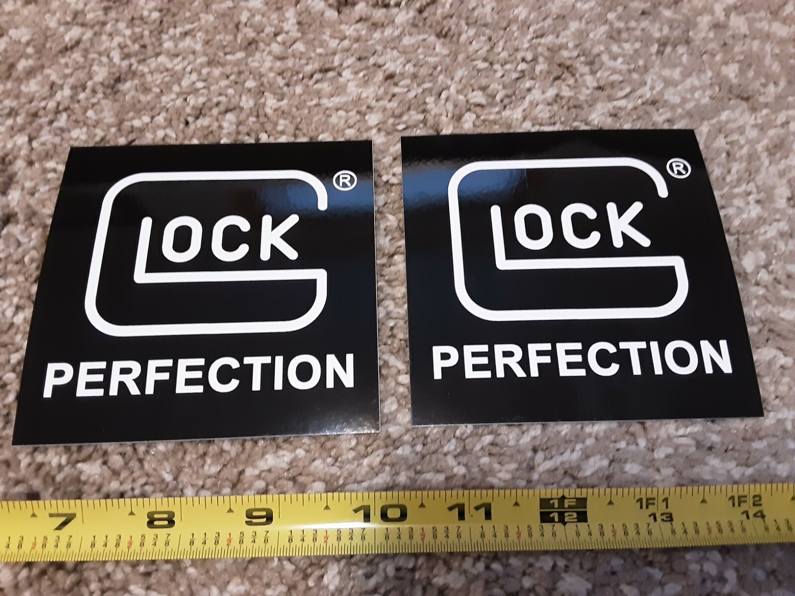 Lot of 2 Classic Glock Perfection Decals Stickers NRA 4" Black Glossy ...