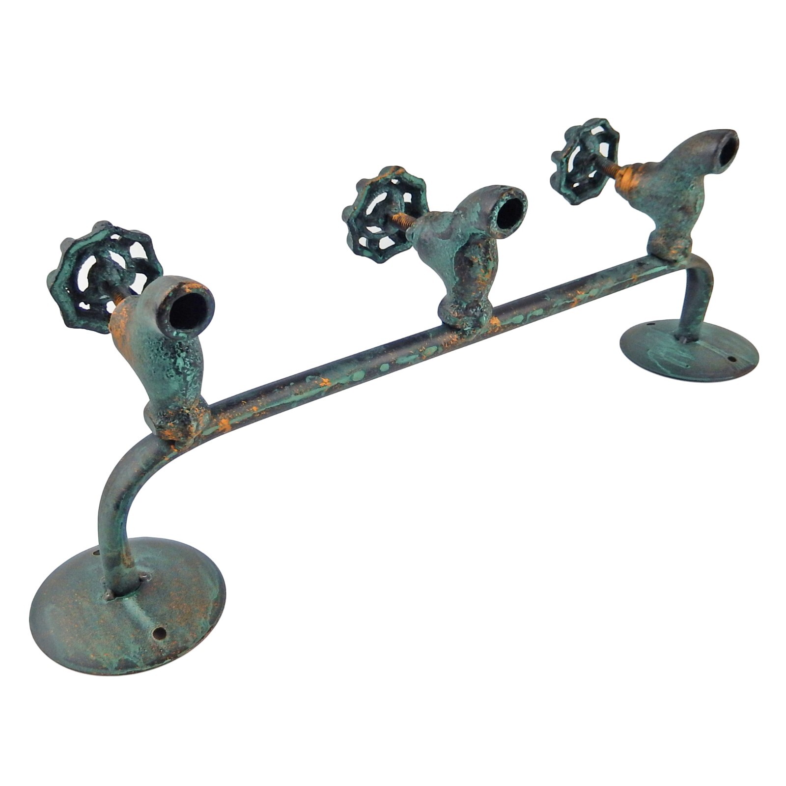3 Knobs Water Spigot Wall Hook Iron Coat Rack Towel Hanger Vintage ...
