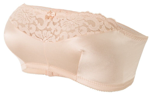 Glamorise STRAPLESS Lacey Bra Nude 42B 42C 42D COMFORTABLE~STRETCH~CUPS ...