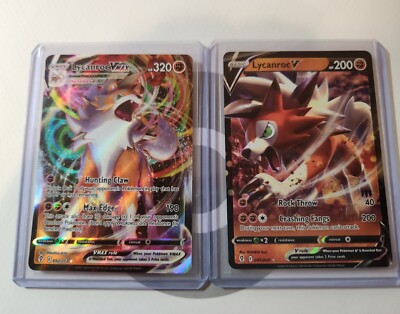 Pokemon Lycanroc Vmax 92 + Lycanroc V 91 Ultra Rare Set + Top Loader | eBay