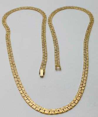 Vintage 1990s Gold Plated Textured Nugget Link Necklace 29” | eBay