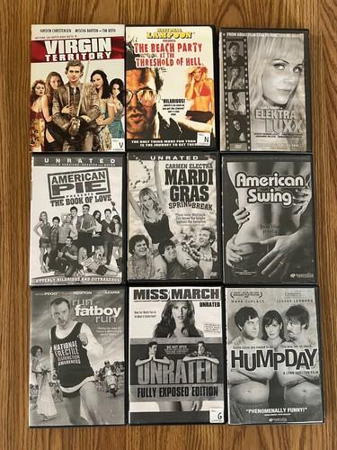 Lot of 9 Sexy Comedy DVDs Elektra Luxx, Hump Day, Mardi Gras Spring ...