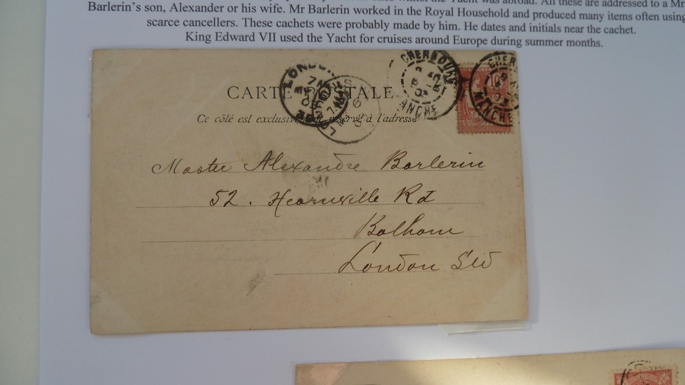 Royalty GB HM Yacht Victoria & Albert Straight line cachet on front ...