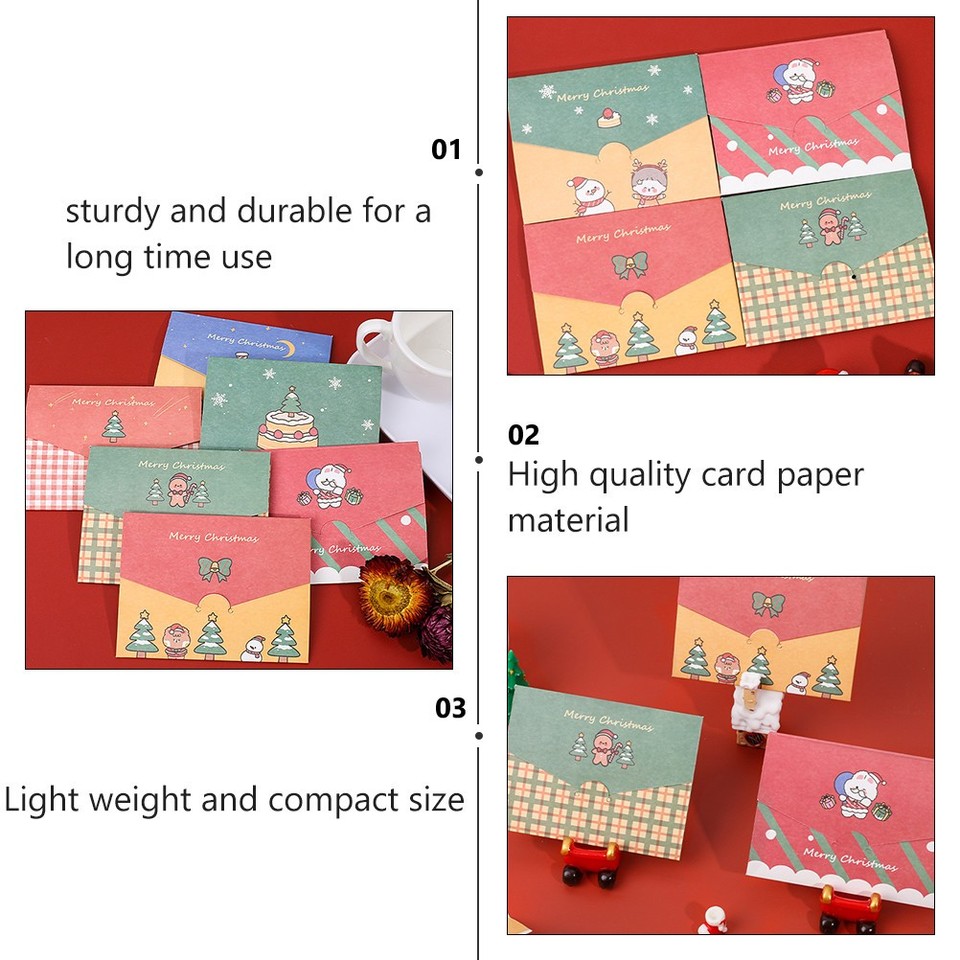 18 Pcs Christmas Greeting Cards Cartoon Design Gift Congratulation ...