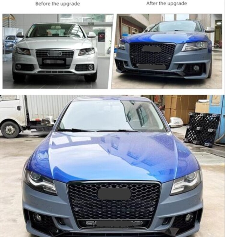 For 2009 2010 2011 2012 Audi A4 S4 RS4 Front bumper black Mesh Grill grille | eBay