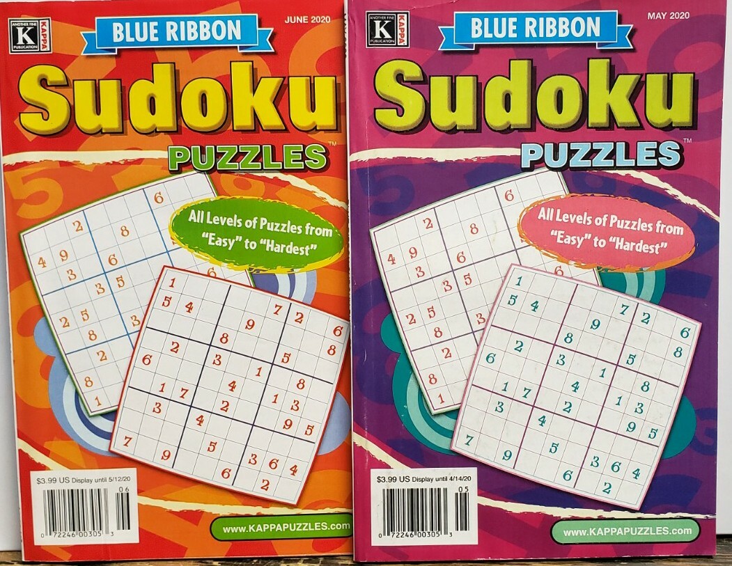 2 for 1!! Kappa Blue Ribbon Sudoku Puzzles May/June 2020 FREE SHIPPING ...