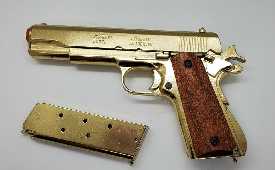 Denix Colt 1911 Non-Firing Field Strippable Prop Gun in Gold Finish ...