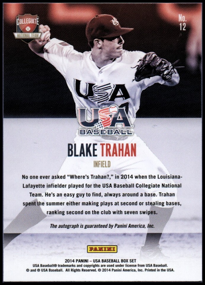 2014 USA Baseball Game Action #12 Blake Trahan - NM-MT | eBay