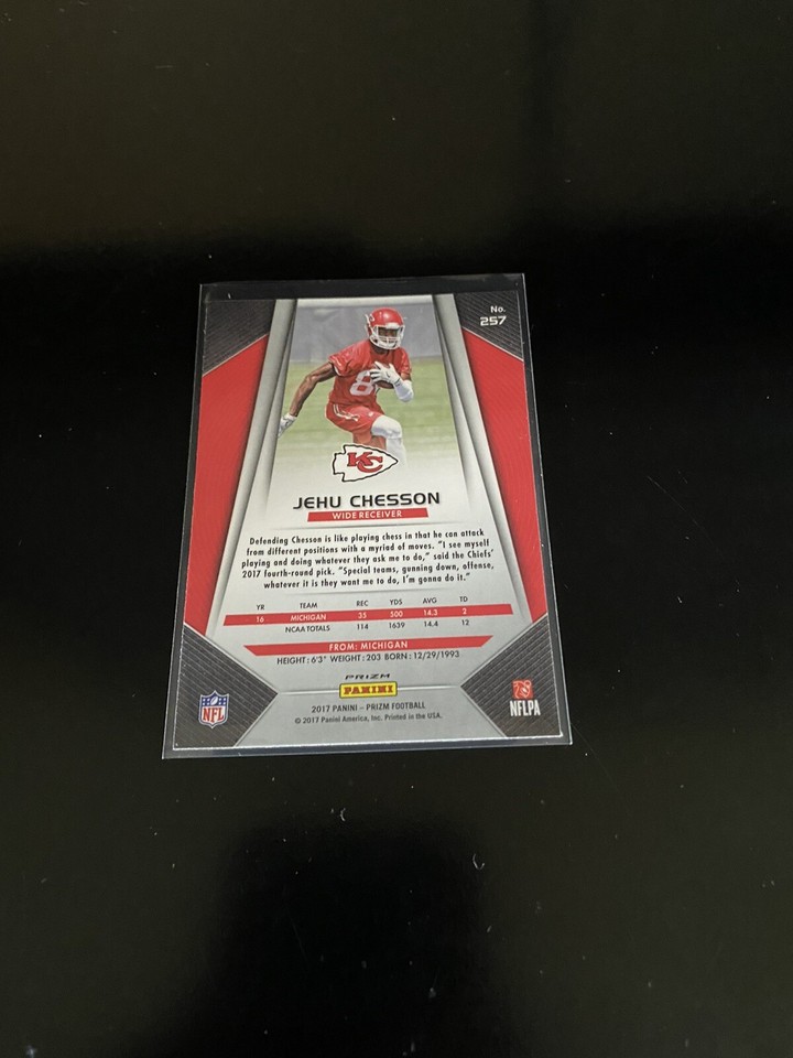 Jehu Chesson 2017 Panini Prizm Silver Prizm RC football card Chiefs 257 ...