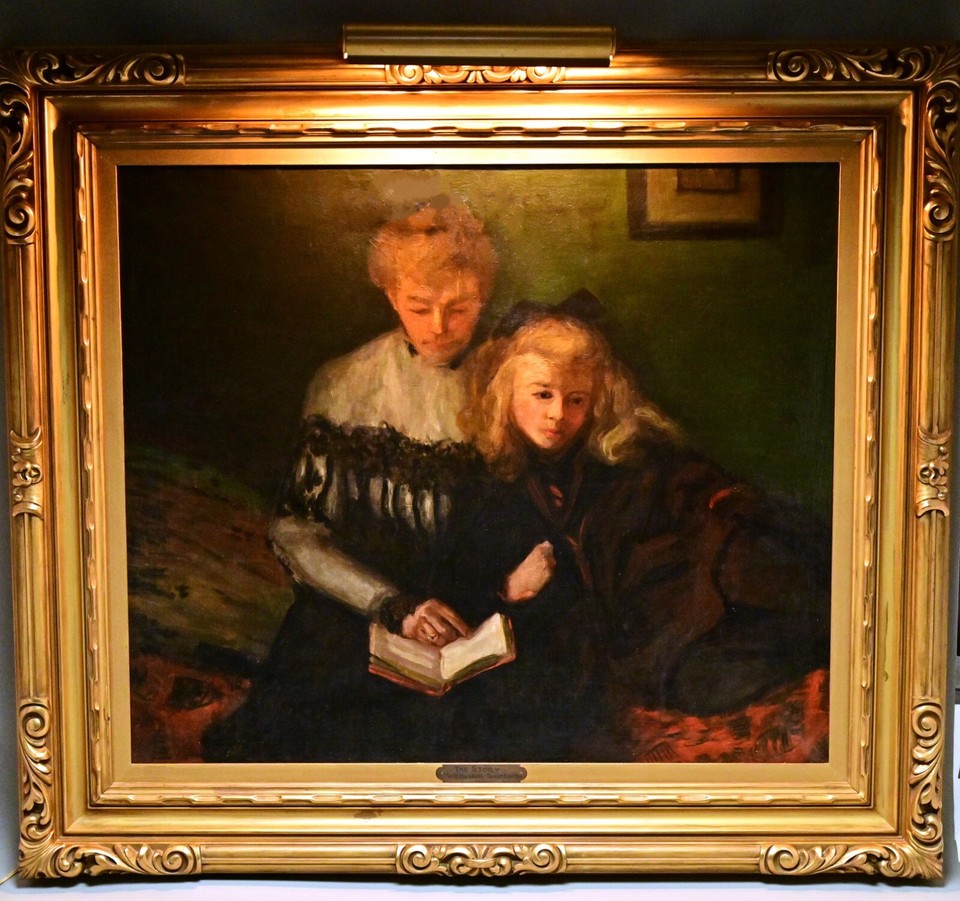 WILLIAM HASKELL Original Vintage Signed Paris Salon Double Portrait Oil ...