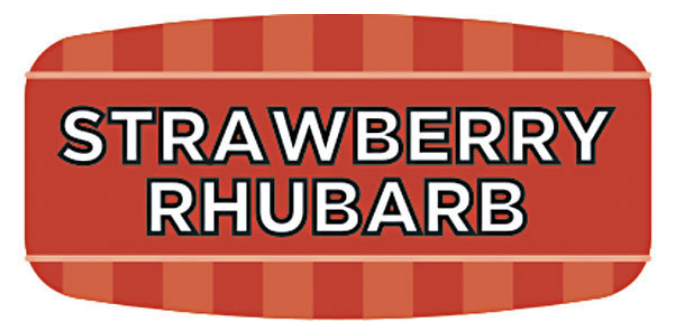 Strawberry Rhubarb Labels 1000 per Roll Food Store Flavor Stickers .625 ...