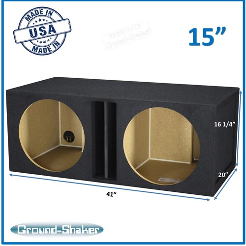 15" Dual Slot Center Ported Vented Sub Box Subwoofer Enclosure Ground ...