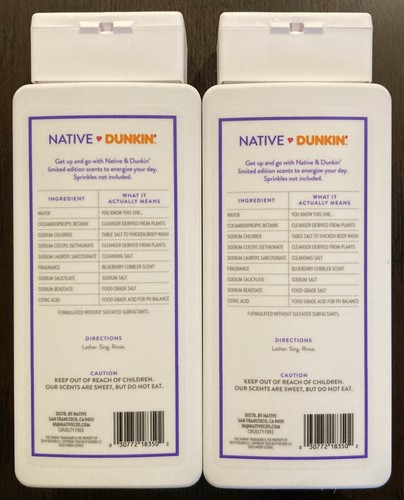 🫐 NEW! Native DUNKIN BLUEBERRY COBBLER Body Wash 18oz LIMITED EDITION ...