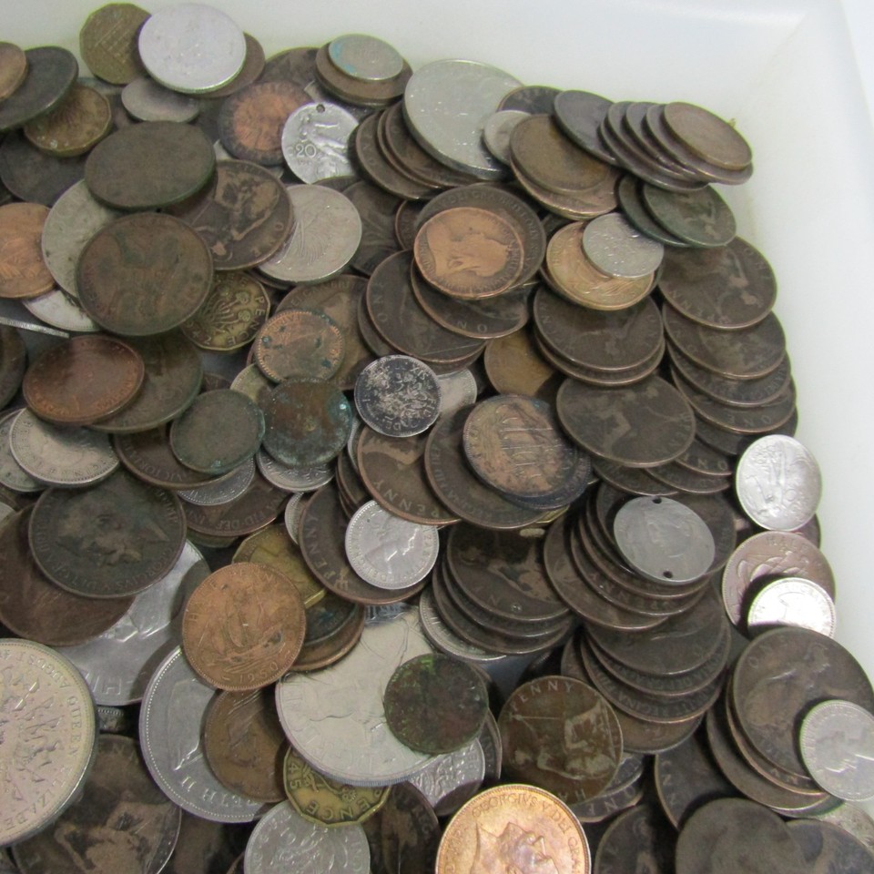 4.9KG British UK & World Unsorted Bulk Coin Lot inc MANY Victoria etc ...