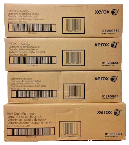NEW GENUINE XEROX 550 C70 DRUM SET (3 COLOR) 013R00664 ( 1 BLACK ...