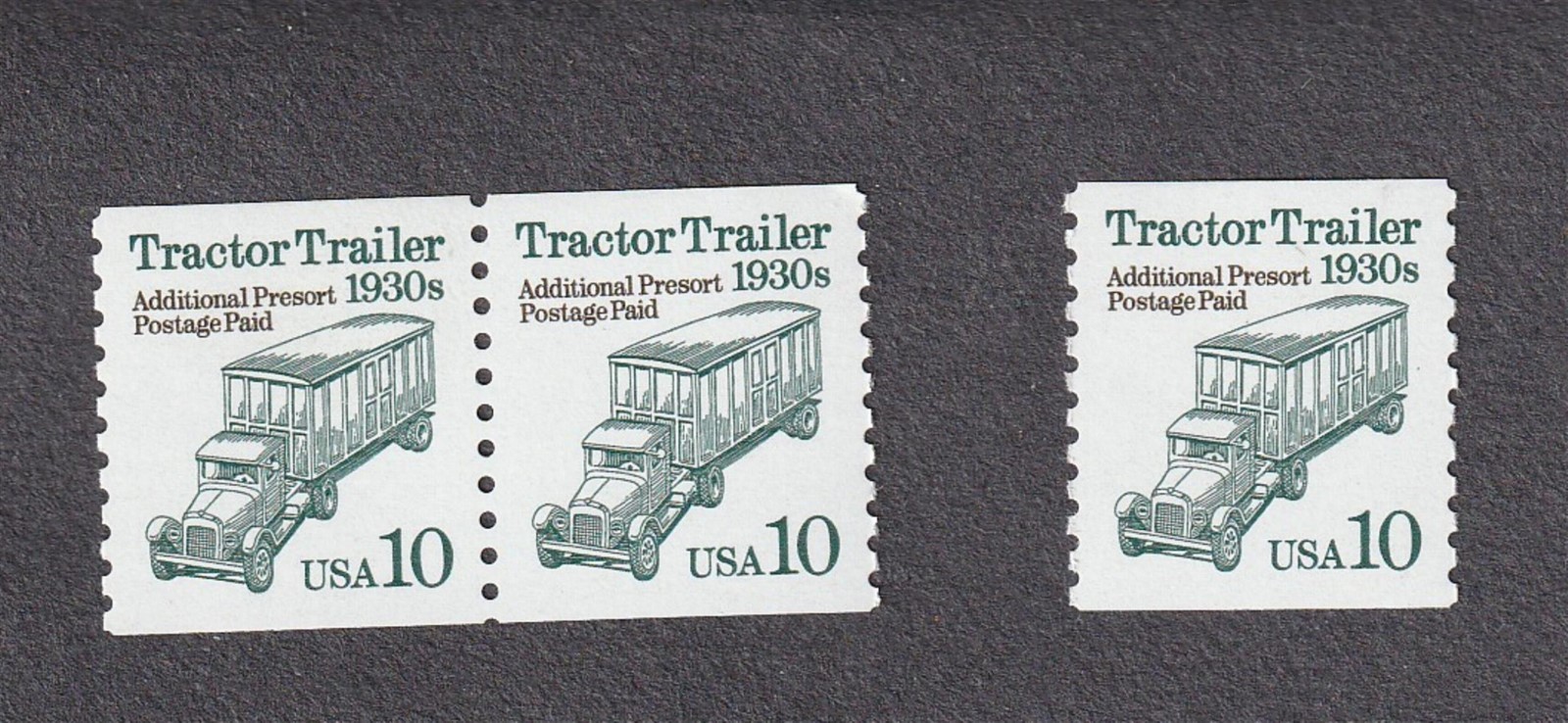 Triple 10c Tractor Trailer Gravure US 2458 MNH F-VF Single & Pair | eBay
