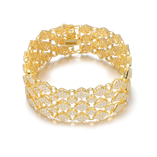 Collette Z Goldplated Sterling Silver Cubic Zirconia Wide Bracelet | eBay