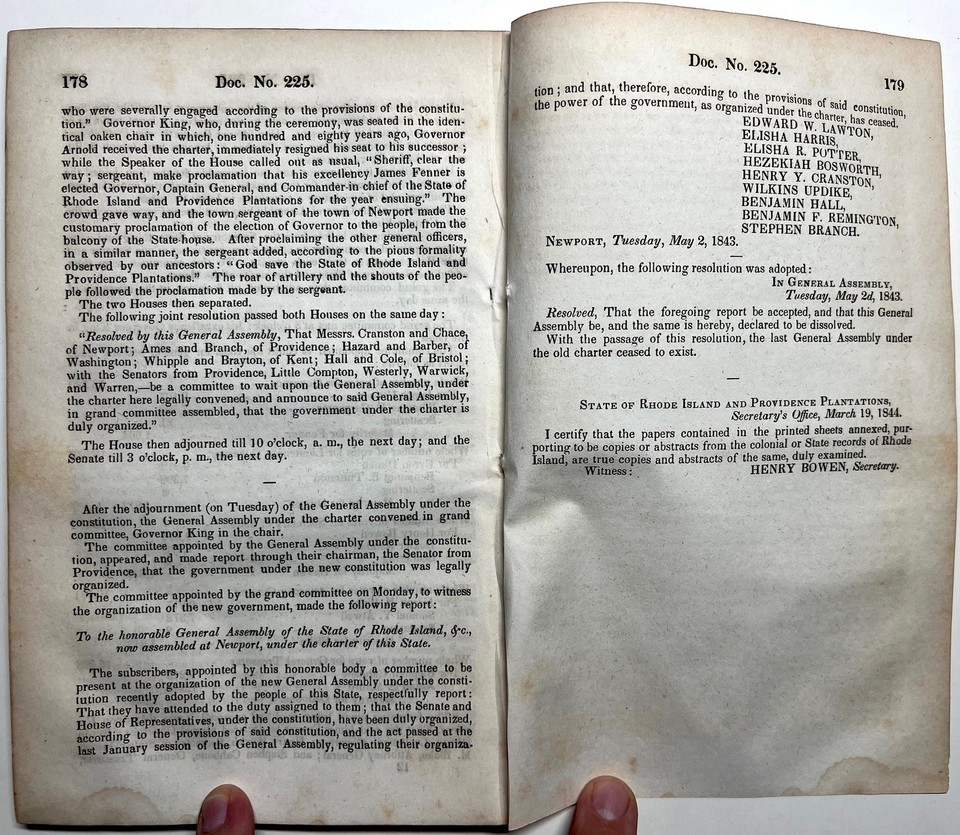 1844 DORR REBELLION RHODE ISLAND TROOPS MESSAGE TYLER SUFFRAGE CRISIS ...